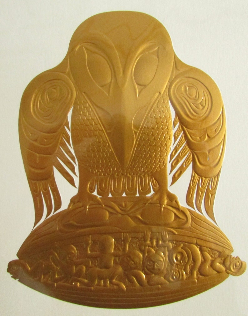 4 Embossed Bill Reid Art Cards Raven and the First Men - Etsy