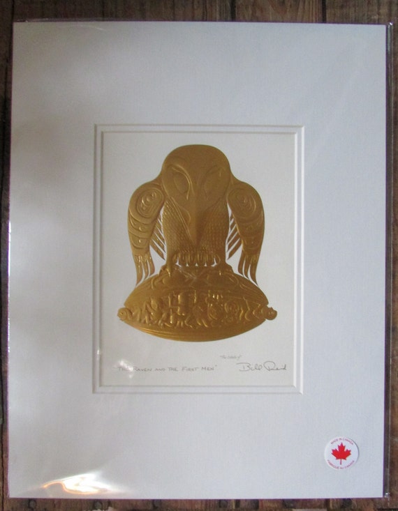 Embossed Bill Reid art print The Raven and the First Men | Etsy