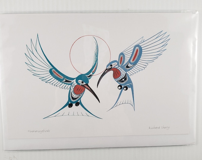 Richard SHORTY " Eagle and Salmon " Canvas Authentic Indigenous ...