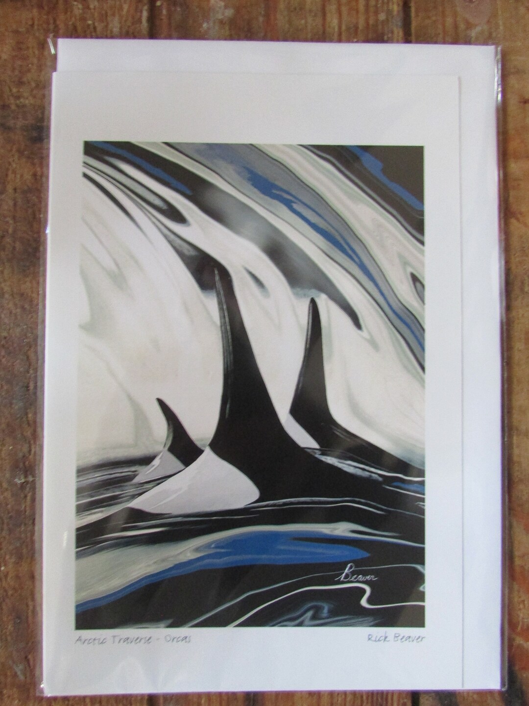 New "arctic TRAVERSE - Orcas" Art Card by Artist Rick Beaver 9"x6" Made ...