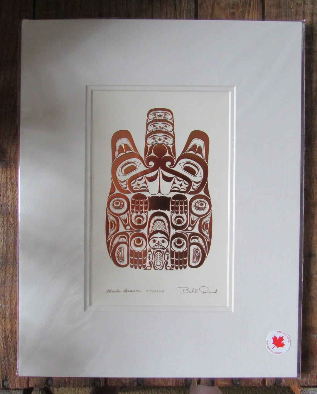 Embossed Copper Art Print "haida BEAVER - Ttsaang" by Haida Artist Bill ...