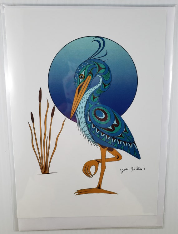 Indian Art Blue Heron Blue Heron III