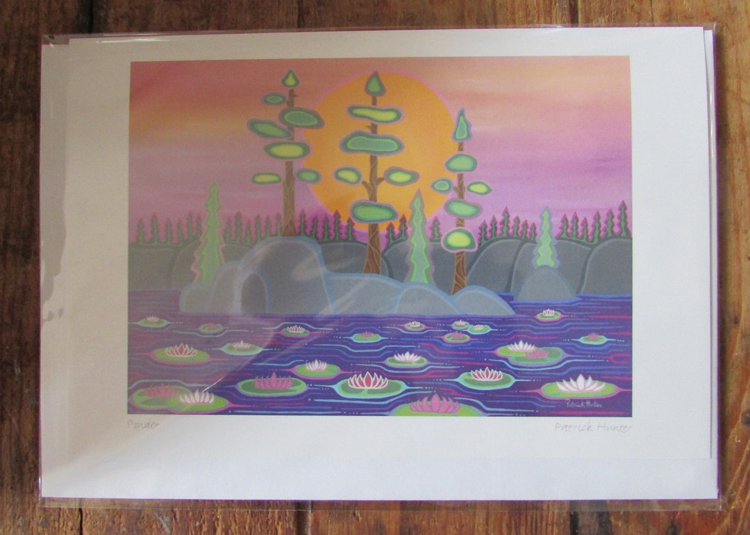 NEW "ponder" Art Card by Ojibway Artist Patrick Hunter 6"x9" Made in ...