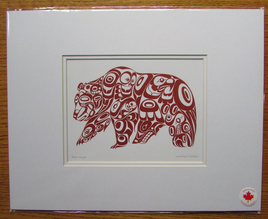 Matted Art Print "bear Design" by Gitksan Artist Jonathan Erickson 11 ...