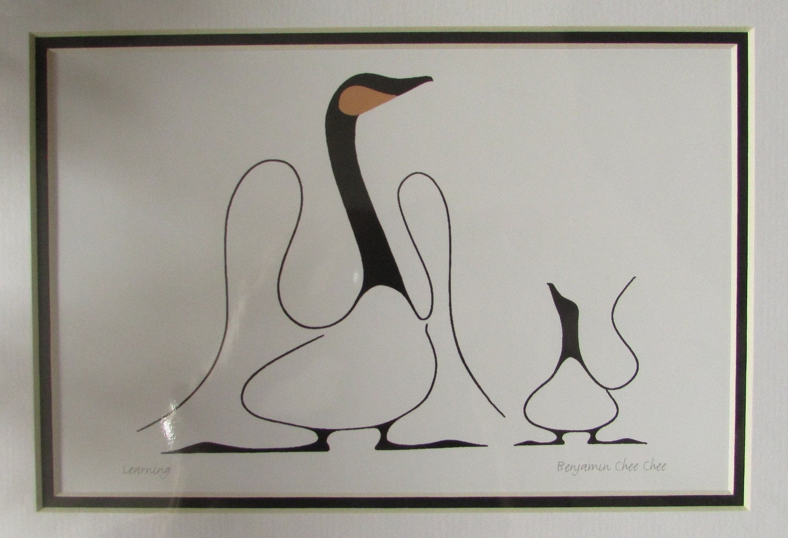Matted Art Print "learning" by Artist Benjamin Chee Chee 11"x14" Made ...