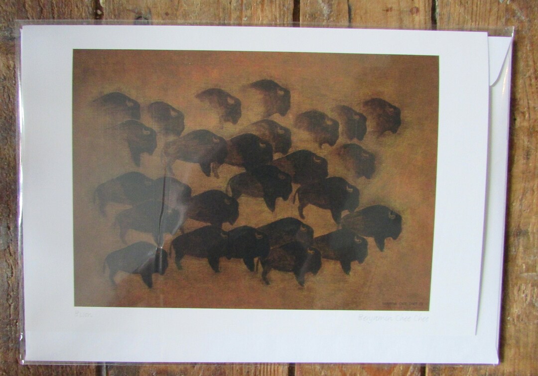 NEW "bison" Art Card by Artist Benjamin Chee Chee 6"x9" W/envelope Made ...