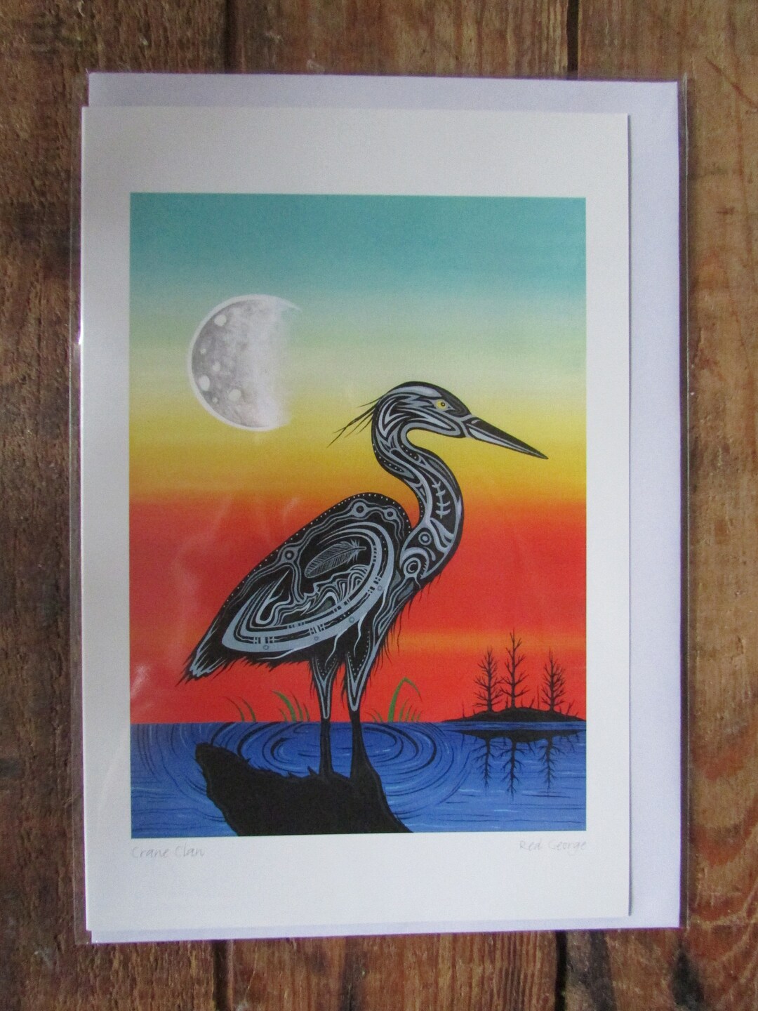 New "crane Clan" Art Card by Artist Red George 6"x9" W/envelope Blank ...