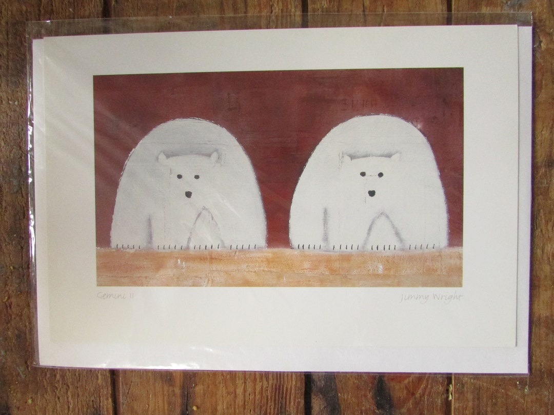 New "gemini Ii" Art Card by Artist Jimmy Wright 6" X 9" With Envelope ...