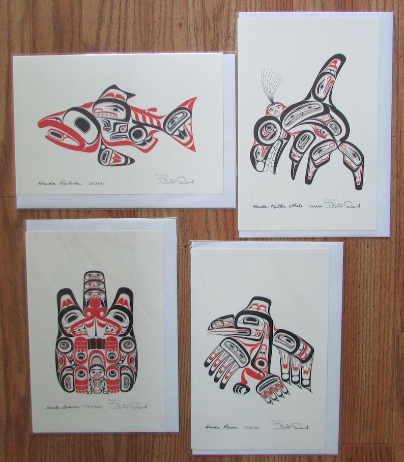 New Bill Reid Haida Gwaii Art Cards salmon killer Whale - Etsy