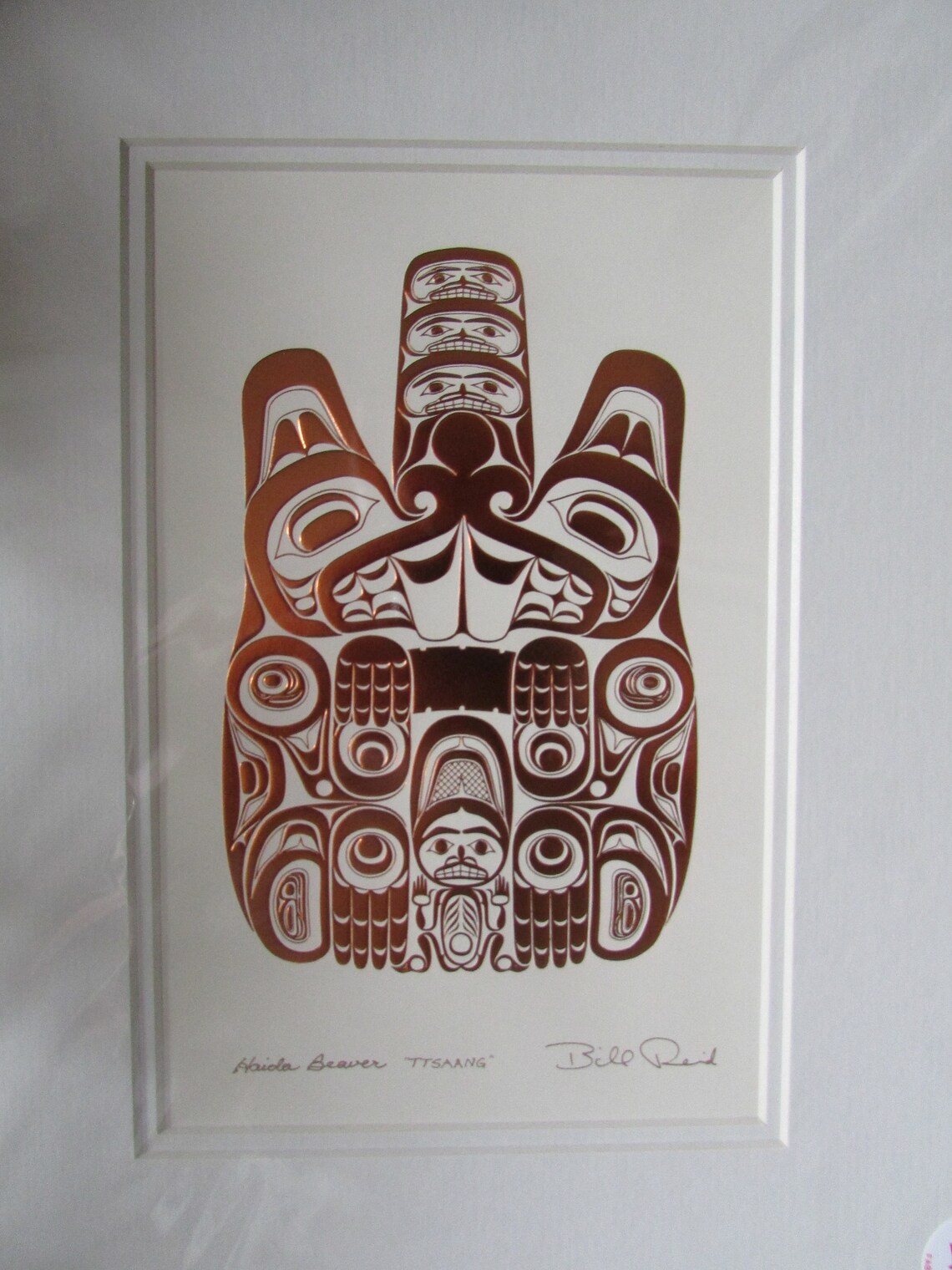 Embossed Copper Art Print "haida BEAVER - Ttsaang" by Haida Artist Bill ...