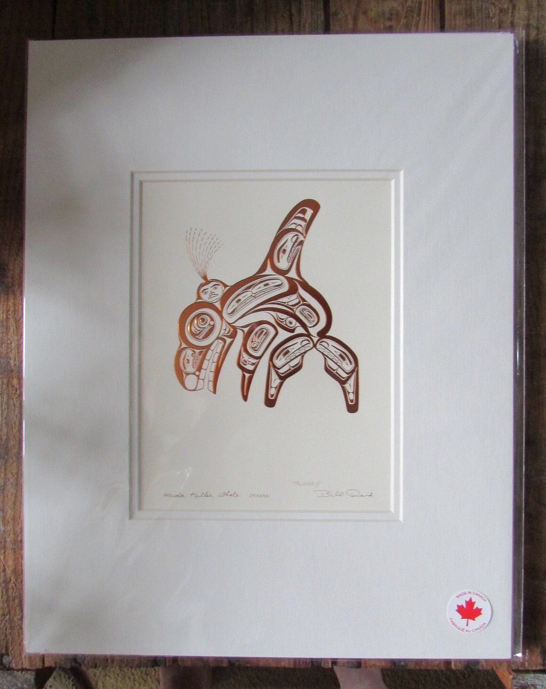 Embossed Copper Art Print "haida KILLER WHALE - Skaana" by Haida Artist ...