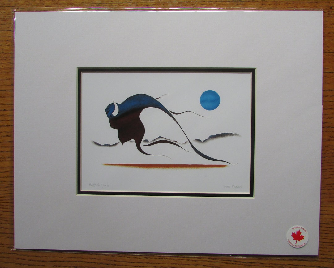 Matted Art Print "buffalo Spirit" by Cree Artist Isaac Bignell 11"x14 ...