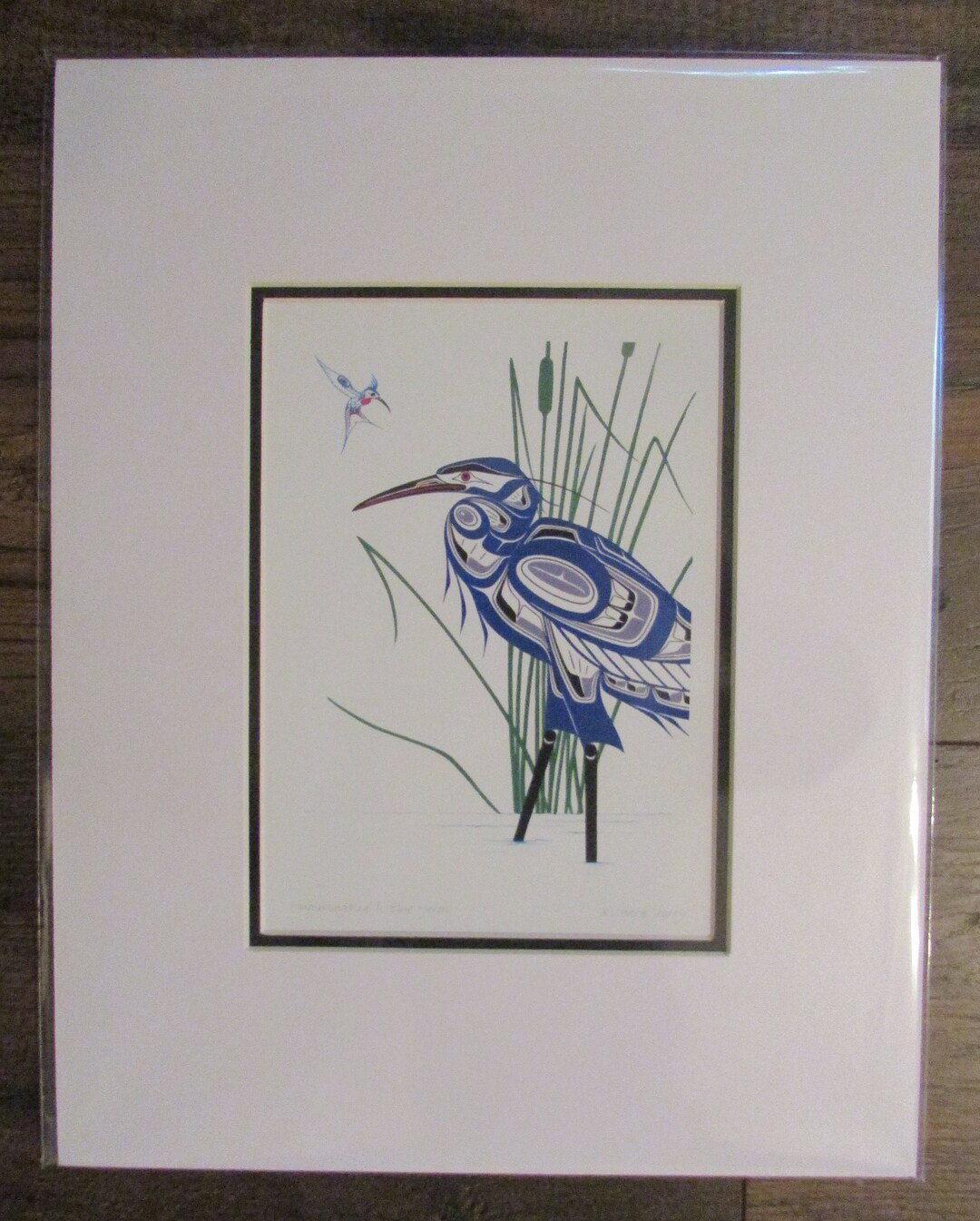 New "hummingbird & BLUE HERON " Art Print by Northern Tuchone Artist ...