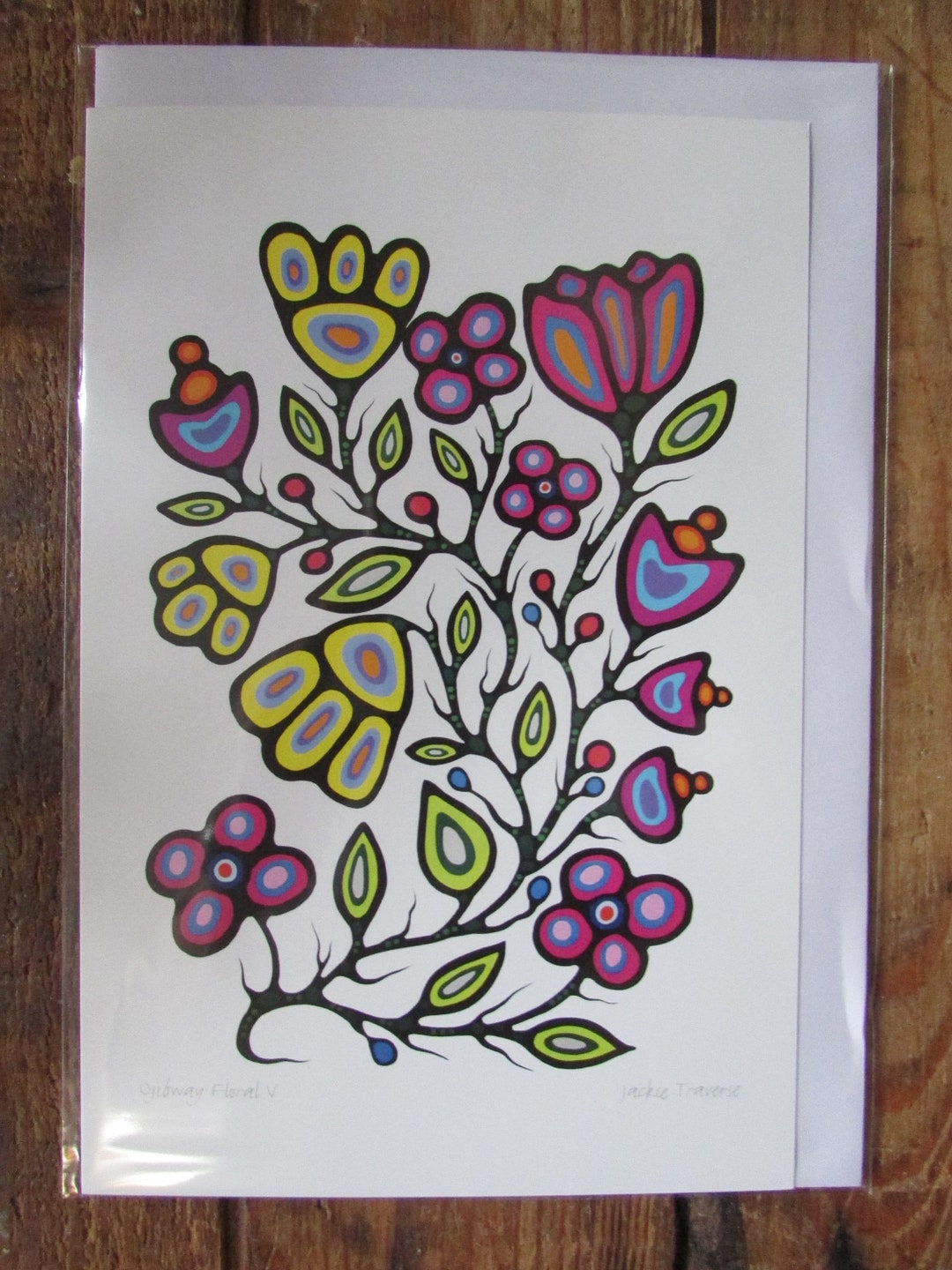 New "ojibway FLORAL V" Art Card by Anishinaabe Artist Jackie Traverse 6 ...