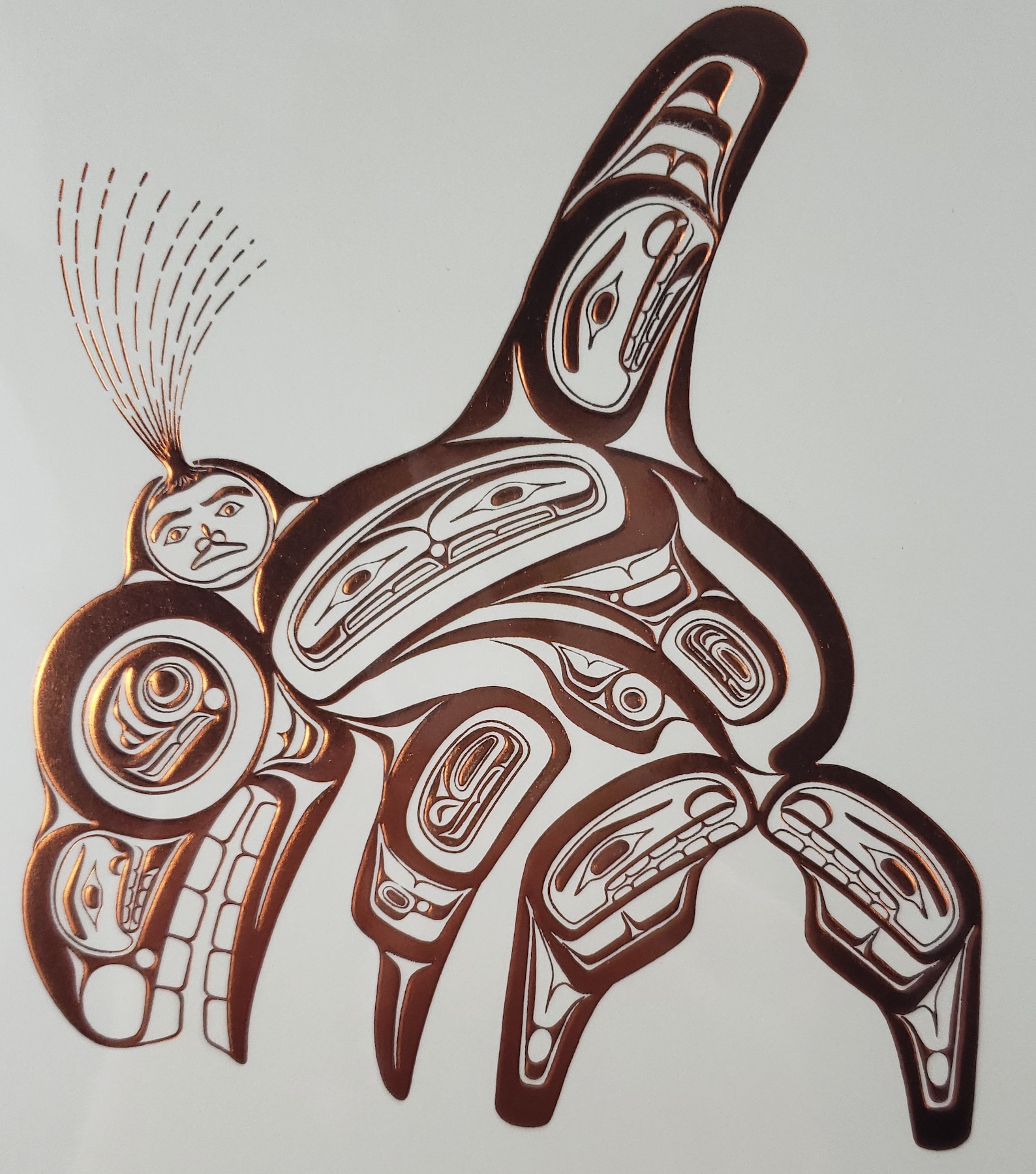 BILL REID 4 Embossed Haida COPPER Art Cards Killer Whale Wolf Eagle ...