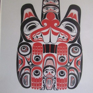 New haida BEAVER TTSAANG by Haida Artist Bill Reid 11 X 14 Matted and ...
