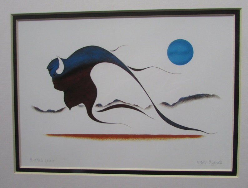 Matted Art Print "buffalo Spirit" by Cree Artist Isaac Bignell 11"x14 ...