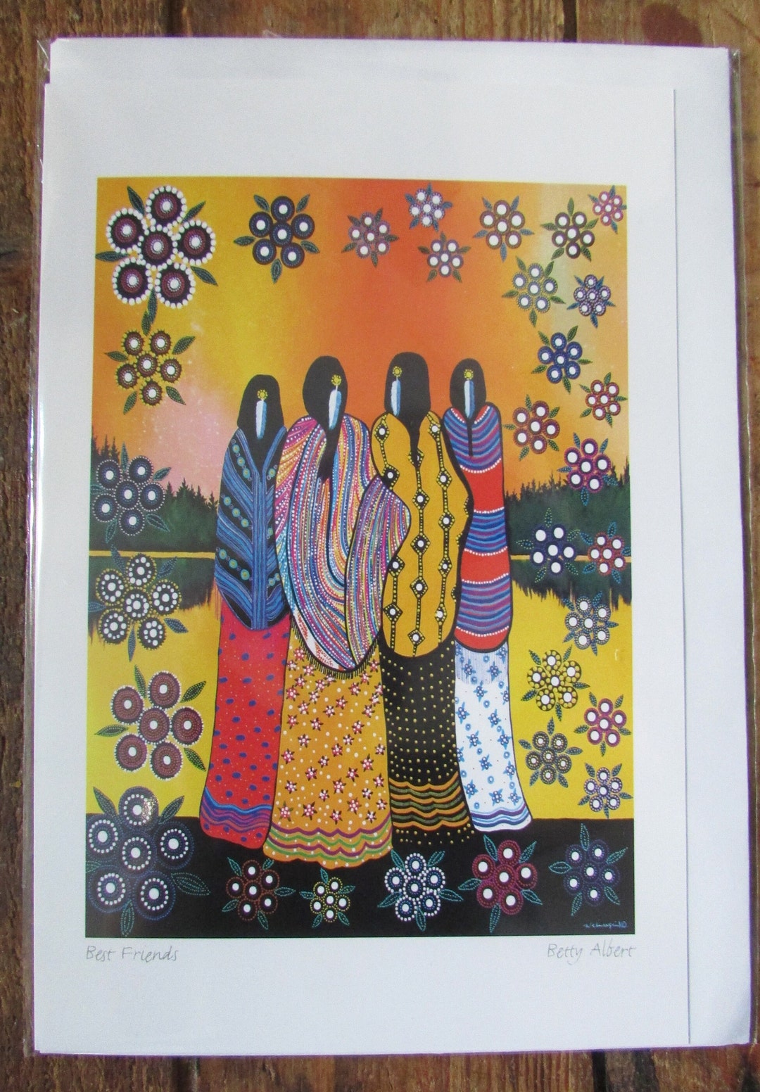 New "best Friends" by Cree Artist Betty Albert Art Card 6"x9" Blank ...