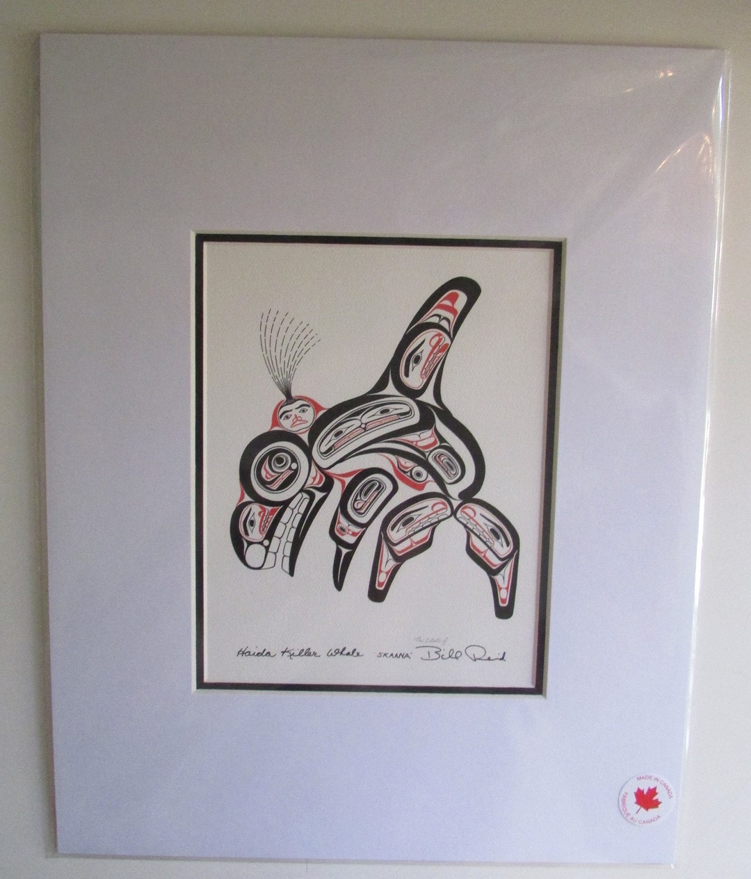 New haida KILLER WHALE Skaana by Haida Artist Bill Reid 11 X 14 Matted ...