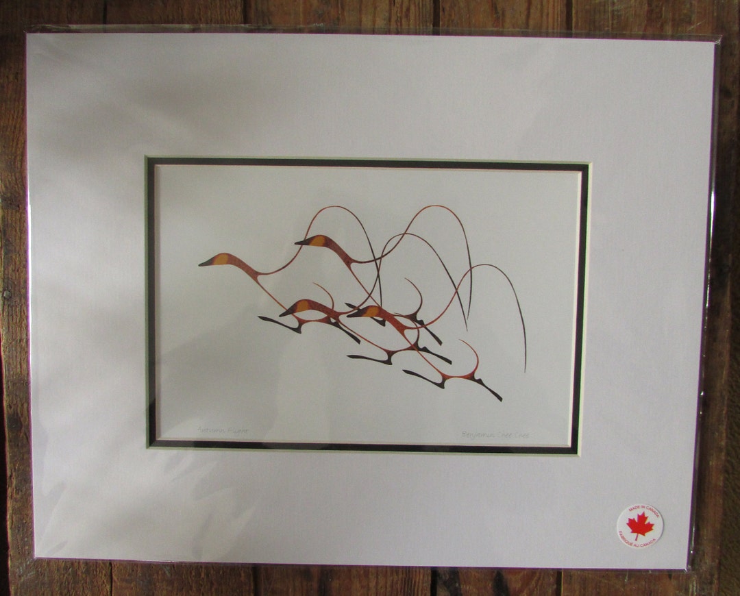Matted Art Print "autumn Flight" by Artist Benjamin Chee Chee 11"x14 ...