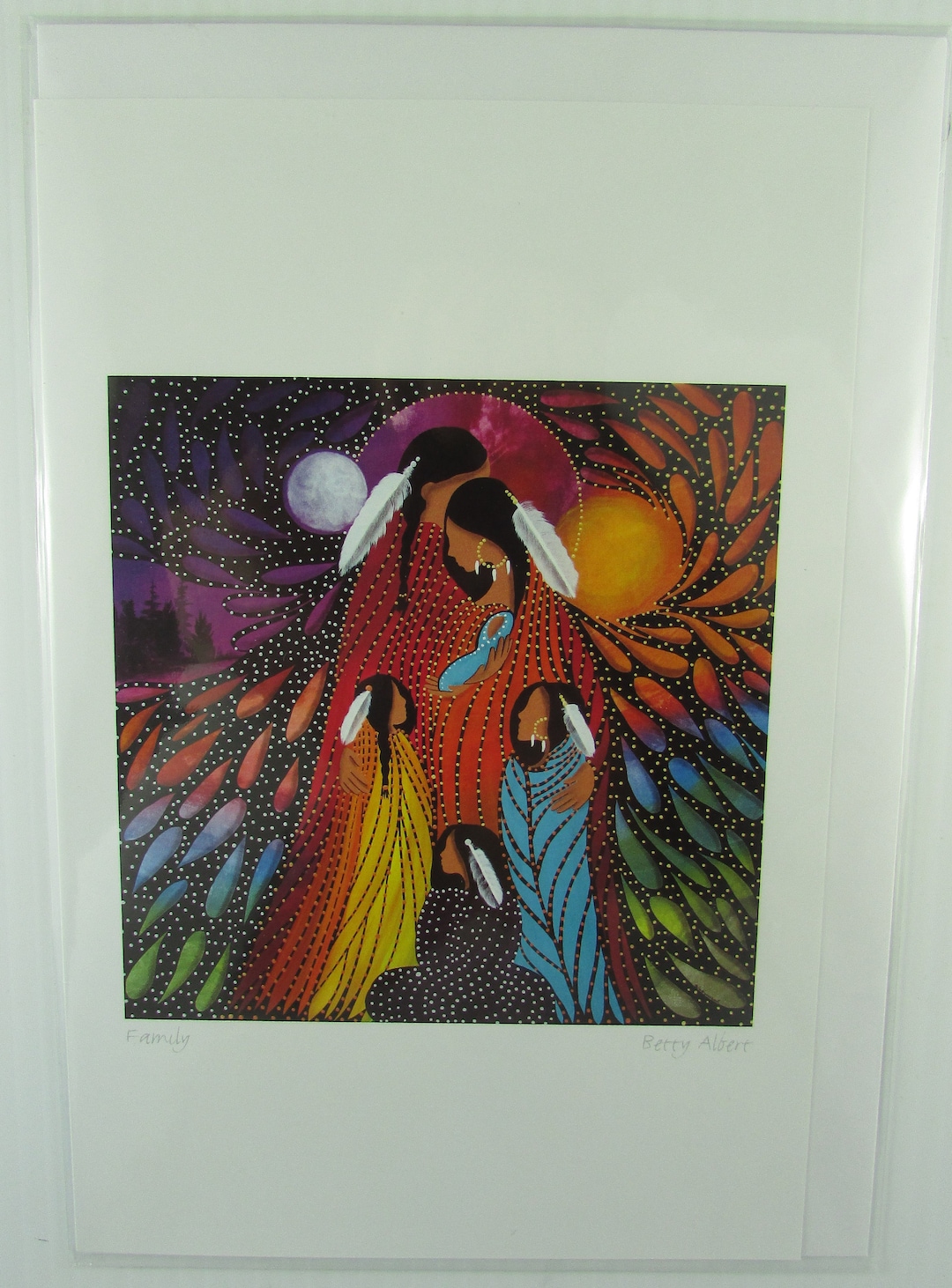New "family" by Cree Artist Betty Albert Art Card 6"x9" Blank Inside ...