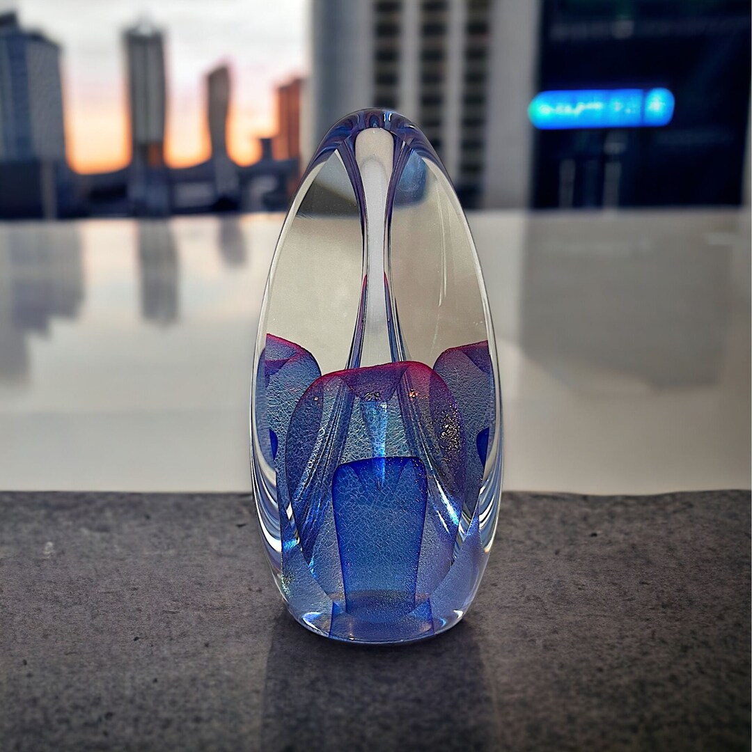 Vintage Ed Kachurik PA Art Glass Signed 1995 Sculpture Paperweight ...