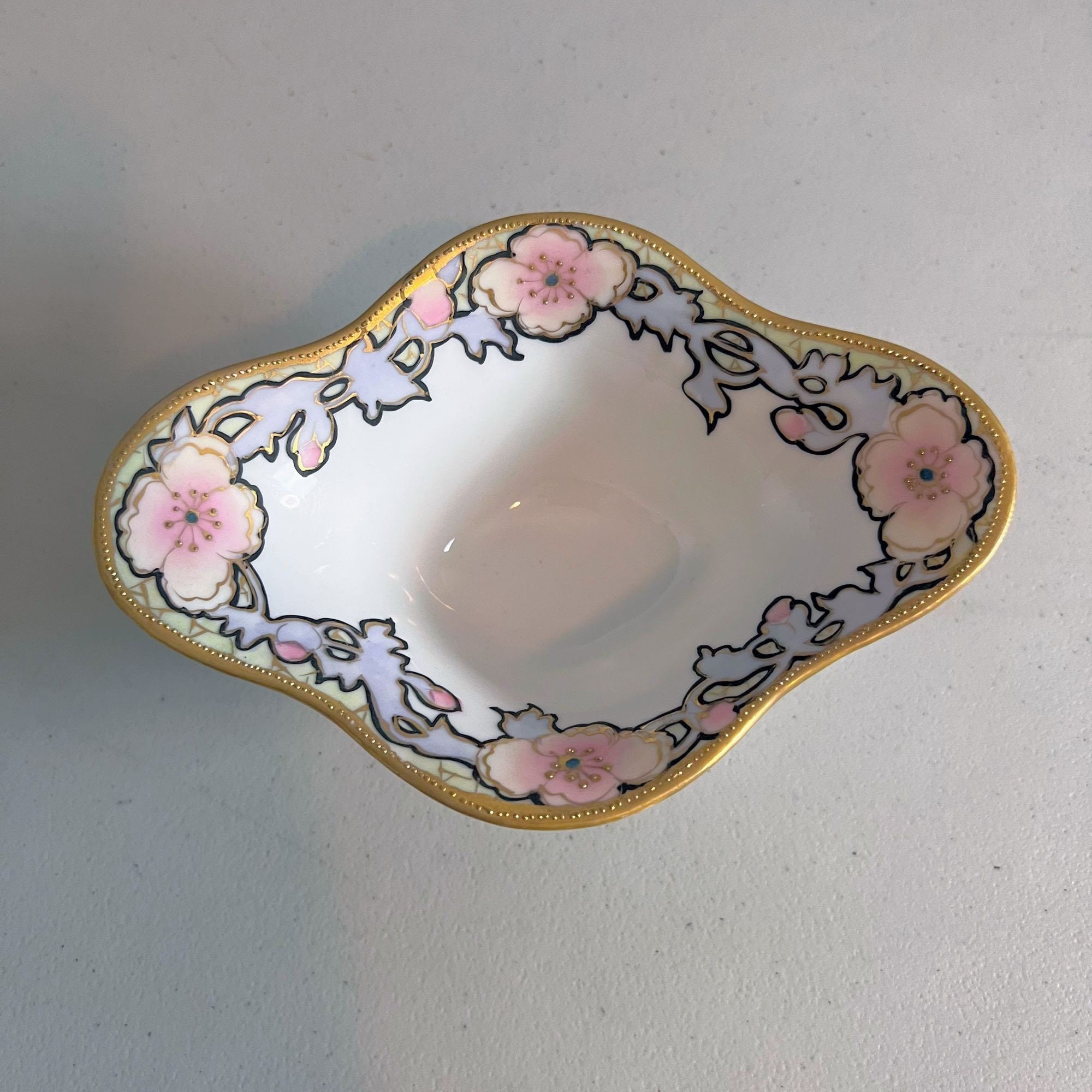 Vintage Nippon Morimura Bros Hand Painted Dish Enameled Gold - Etsy