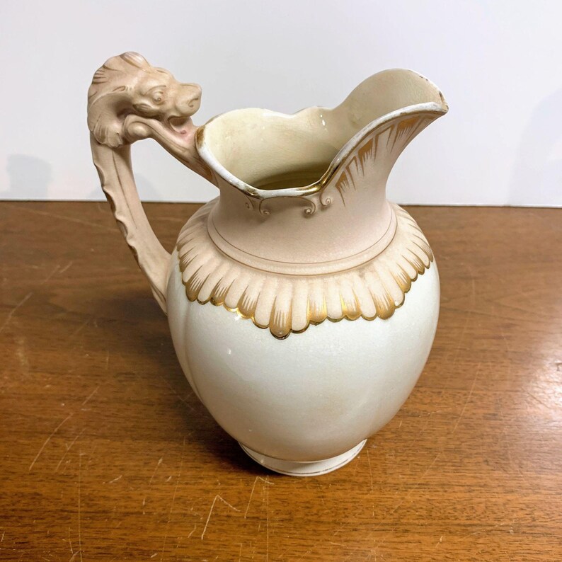 Antique Edwin Bennett Pottery Company Lions Head Pitcher - Etsy