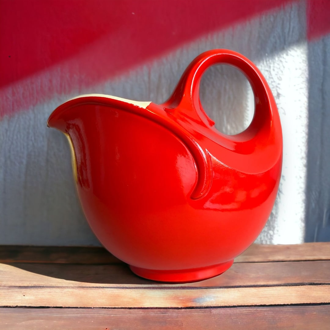 Vintage Hall China Chinese Red Loop Handle Jug 1233 Art Deco - Etsy