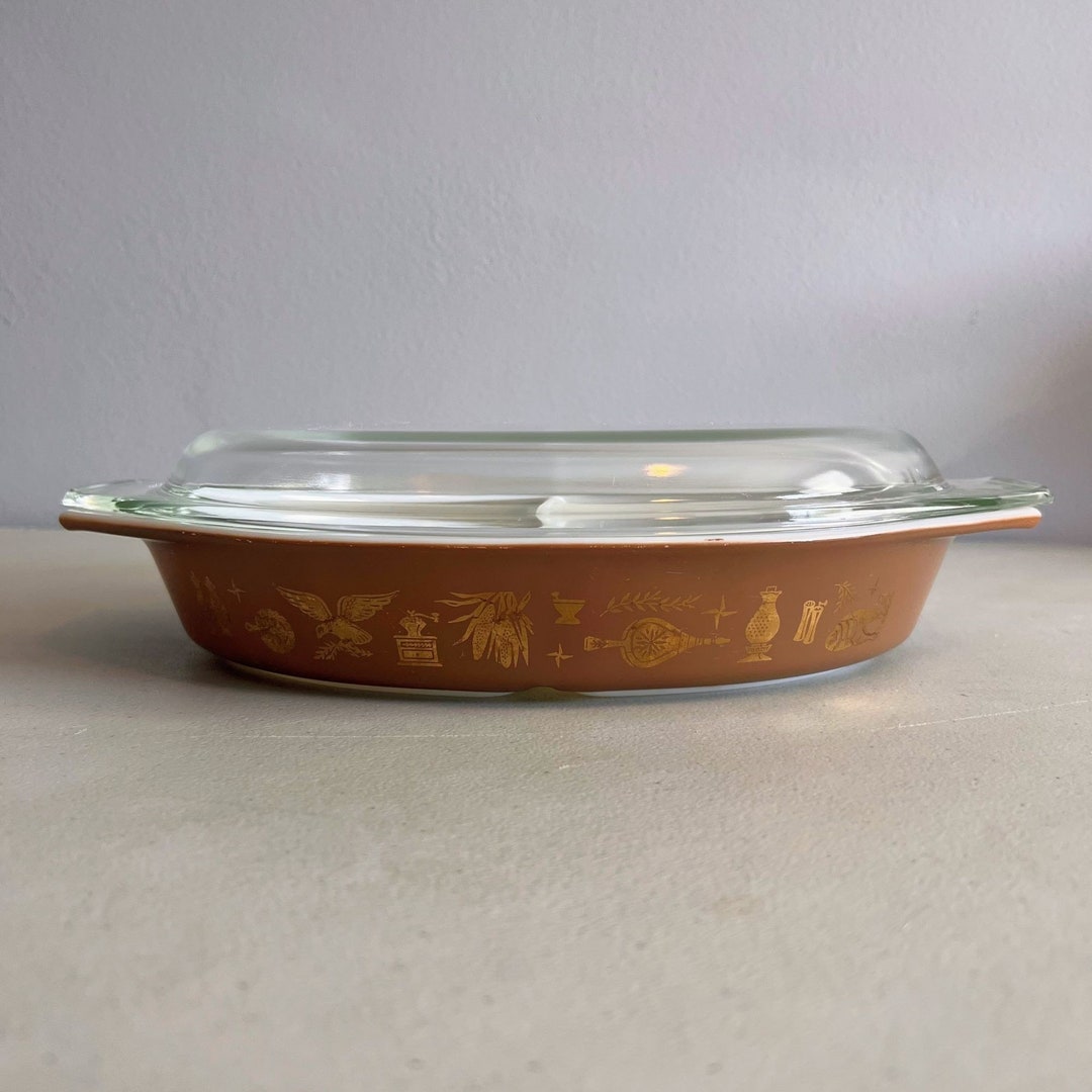 Vintage Pyrex Americana Oval Divided Dish 063 With Lid - Etsy