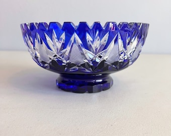 Cobalt Blue Crystal Bowl - Etsy