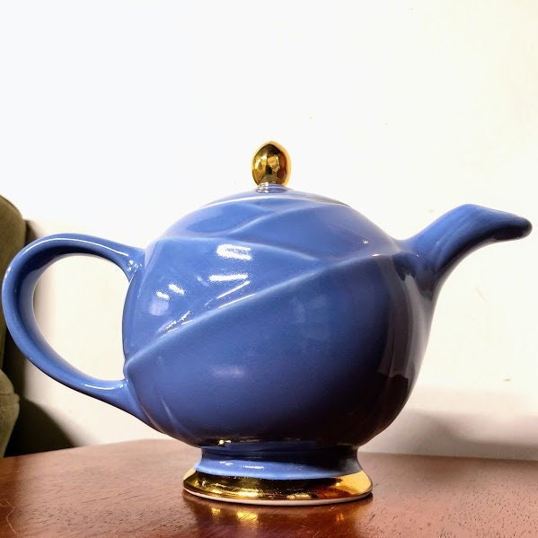 Vintage Hall China Moderne Teapot Cadet/delphinium Blue With - Etsy