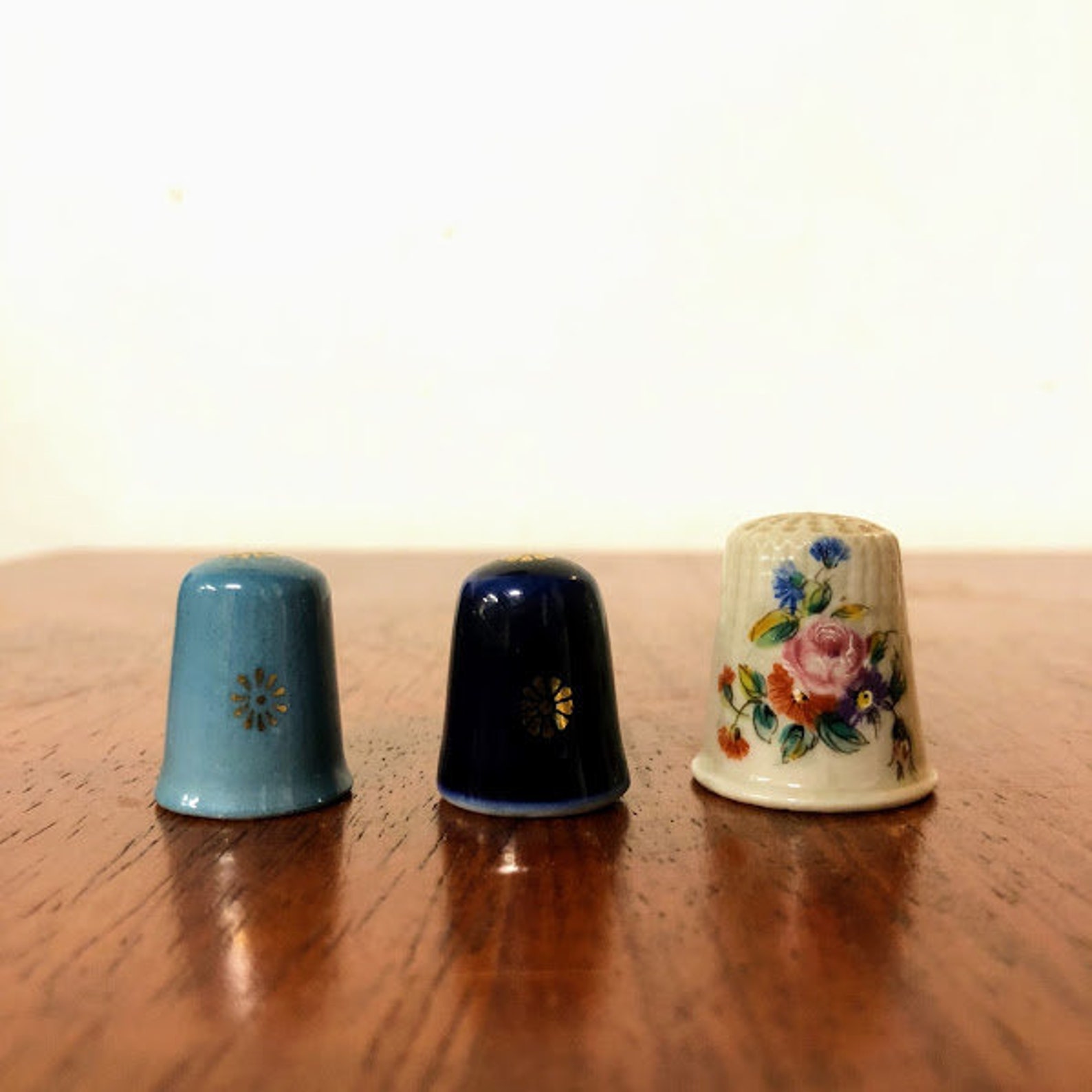 Vintage Limoges France Trio of Miniature Thimbles - Etsy