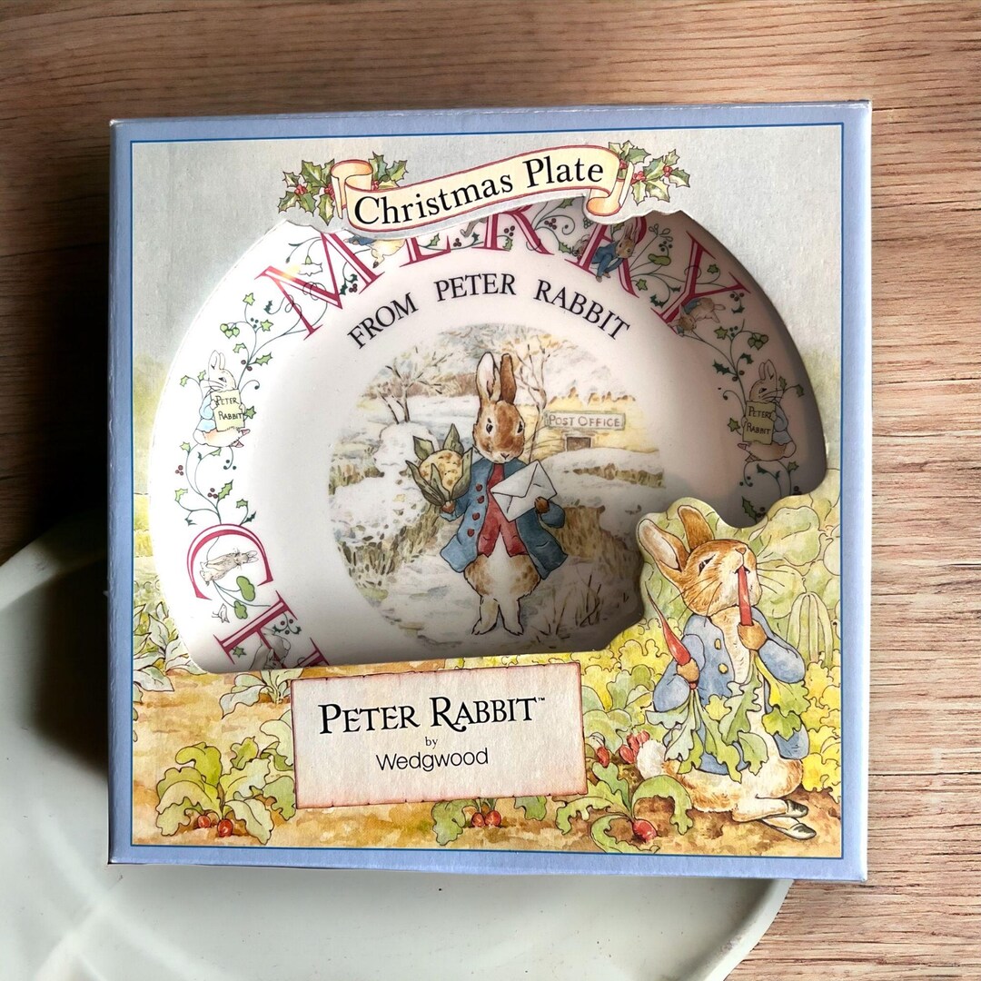 Vintage Wedgwood Peter Rabbit Merry Christmas Plate 1993 With Original ...