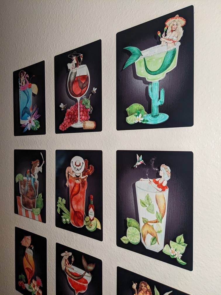 Bar Sign Mermaid Sign Alcohol Sign Cocktail Sign Mermaid Wall Decor ...