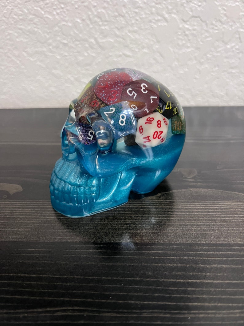Polyhedral Dice Epoxy Skull - Etsy