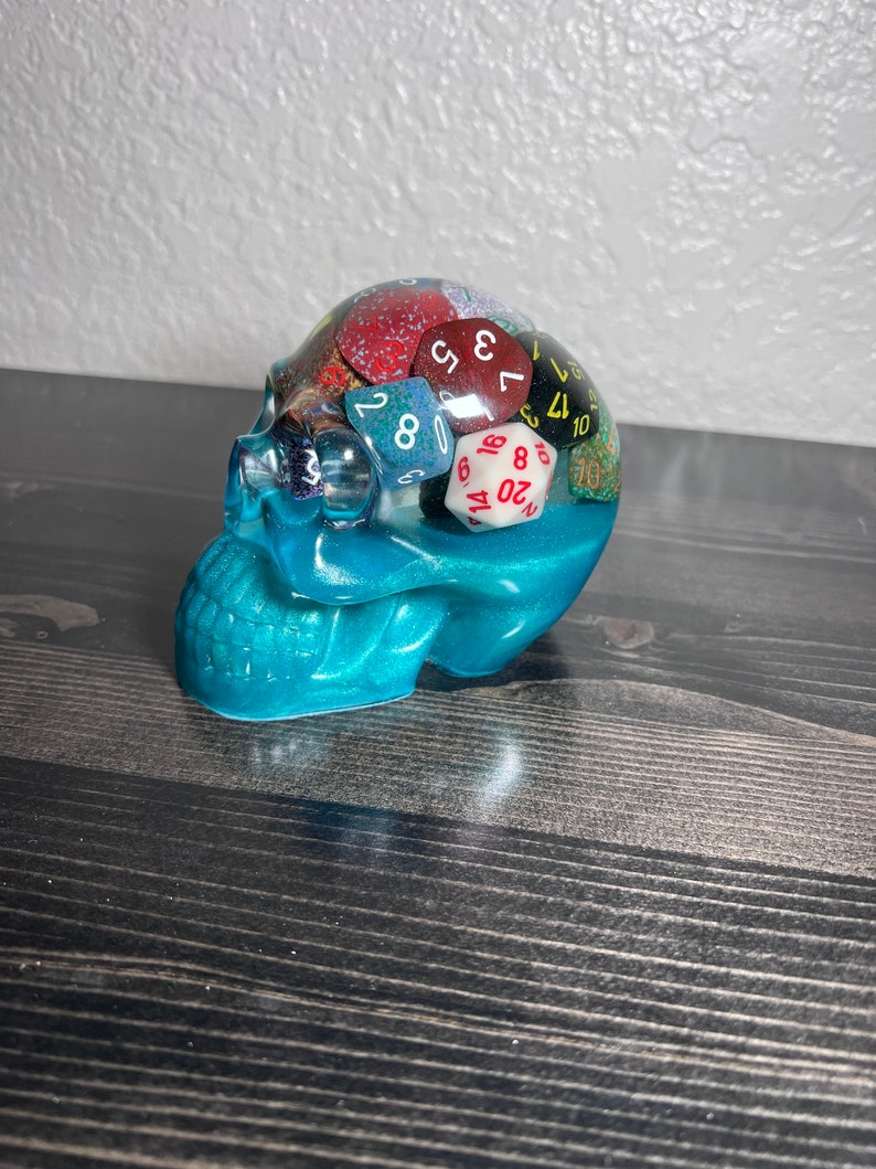 Polyhedral Dice Epoxy Skull - Etsy
