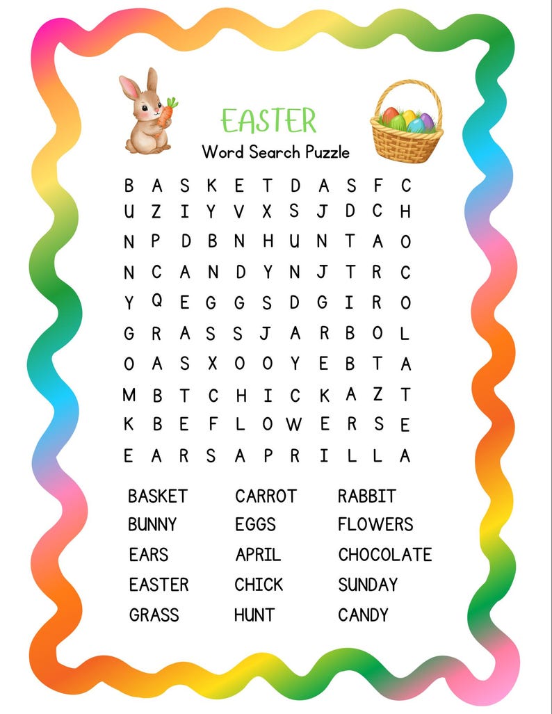 Easter Word Search - Etsy UK