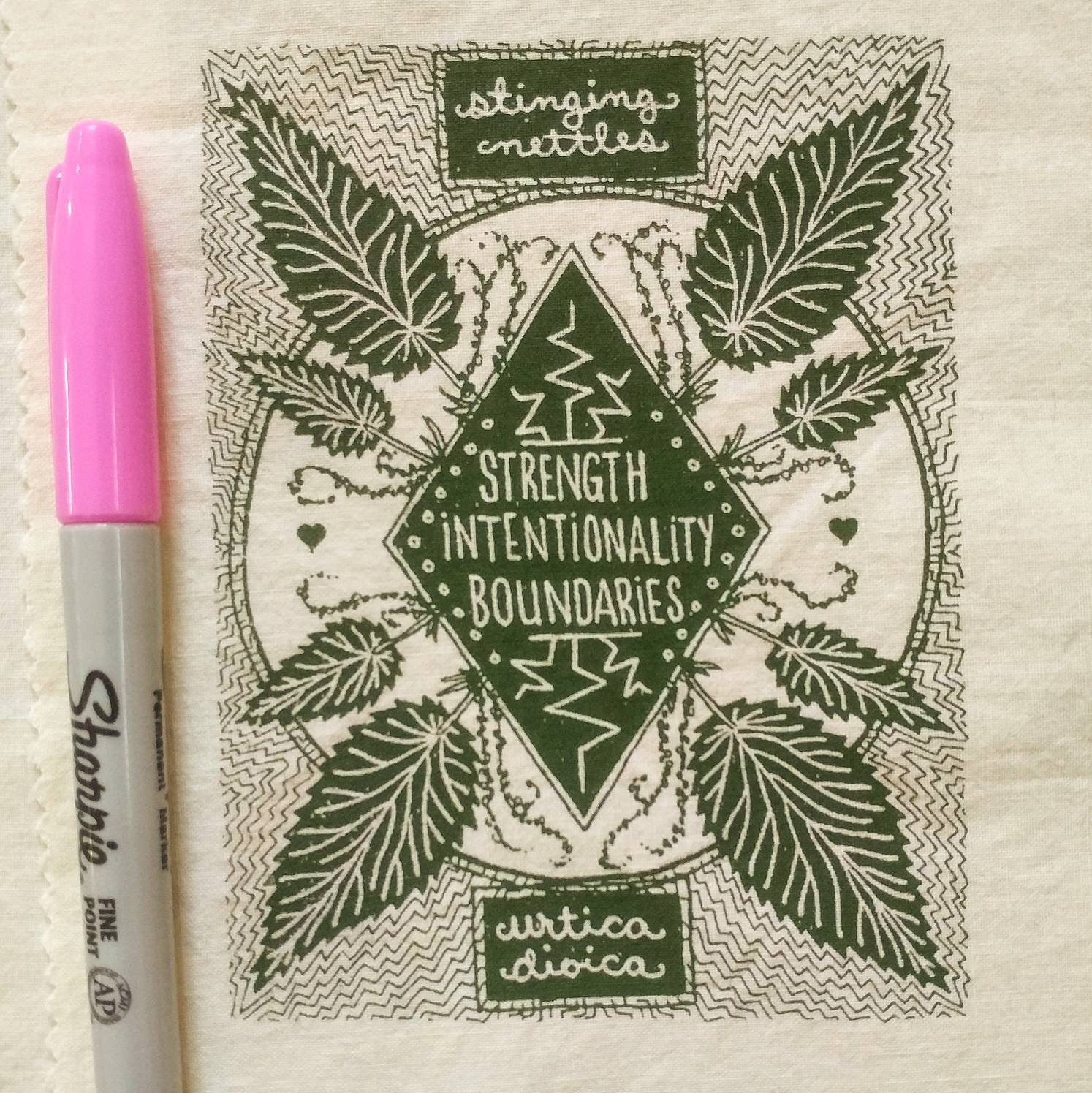 Stinging Nettle Patch. original artwork | Etsy