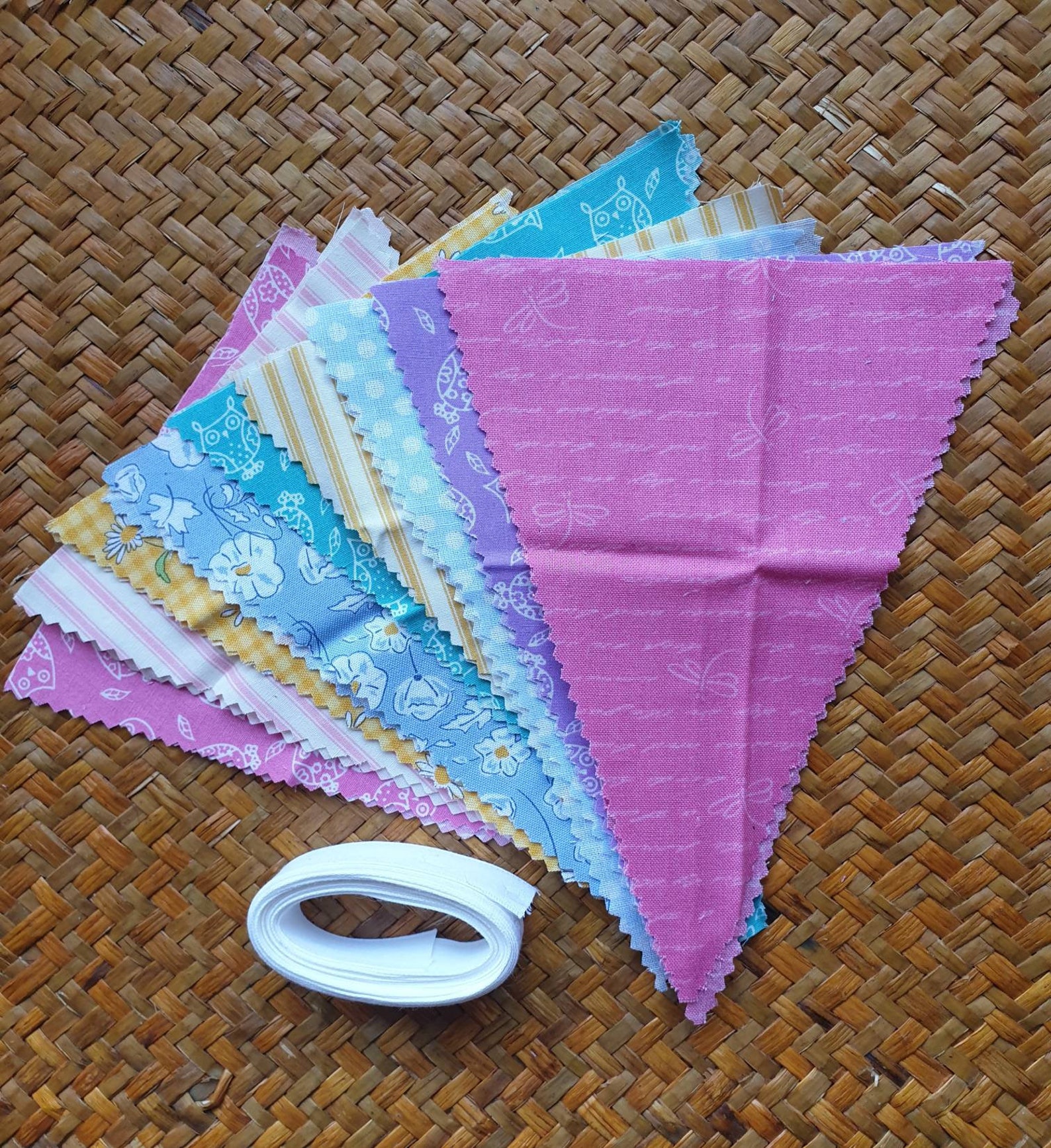 Make Your Own Rainbow Bunting. A Bright and Colourful Mix of Cotton ...