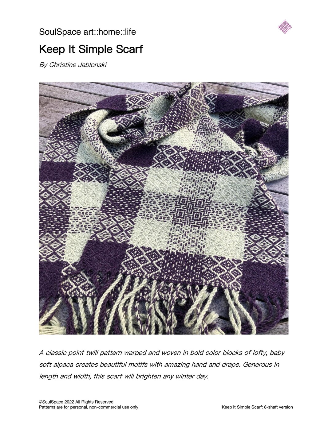 8-shaft Pattern PDF: Keep It Simple Scarf - Etsy