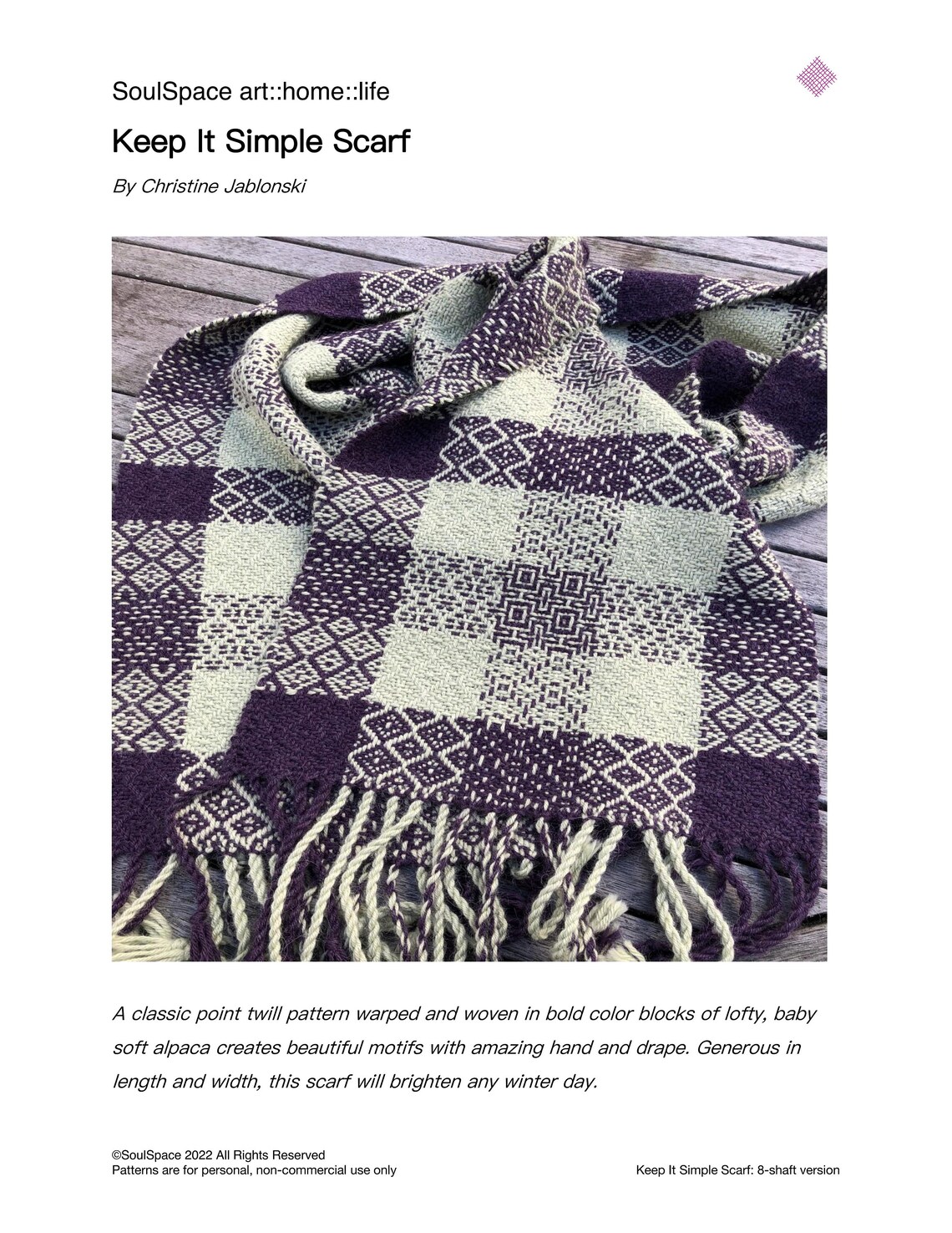 8-shaft Pattern PDF: Keep It Simple Scarf - Etsy