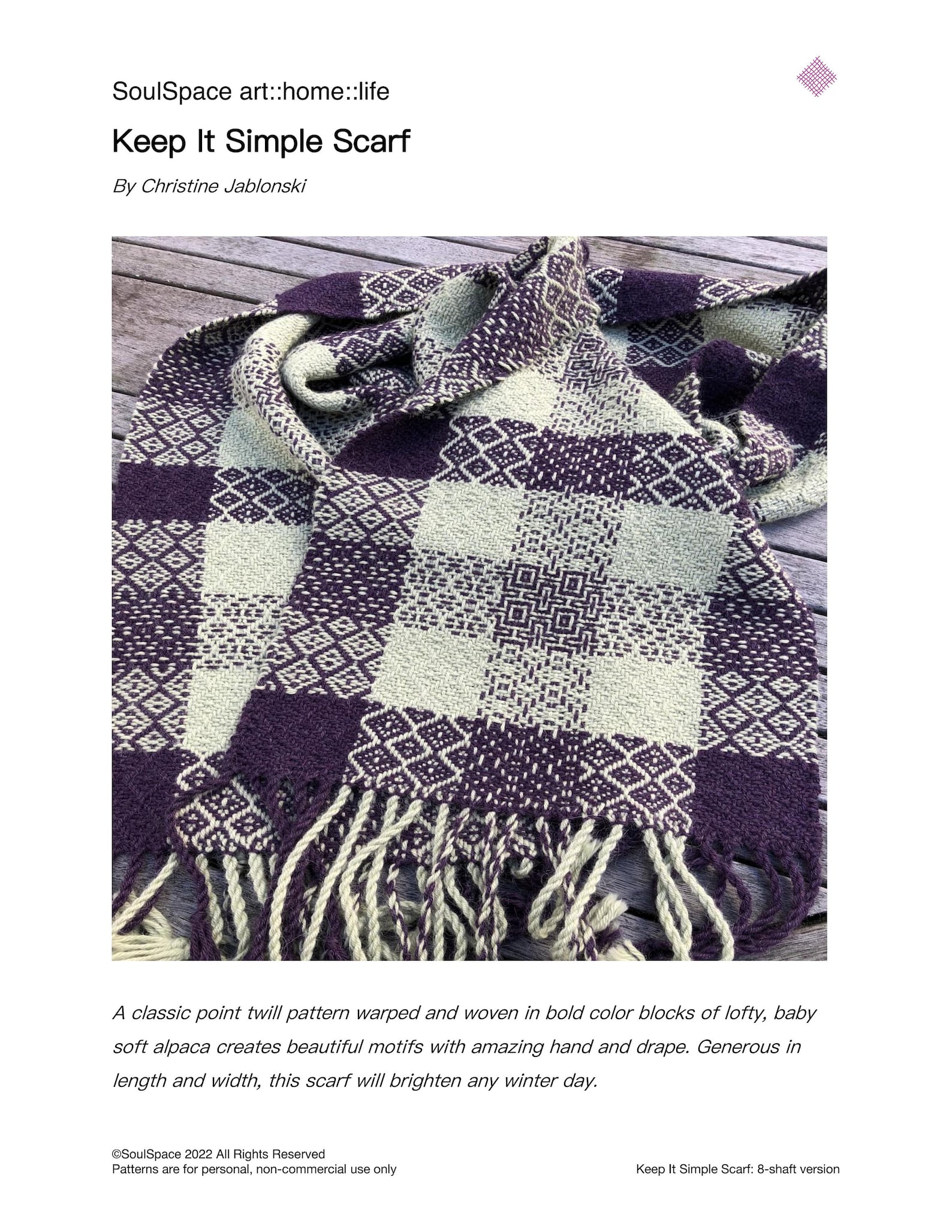 8-shaft Pattern PDF: Keep It Simple Scarf - Etsy