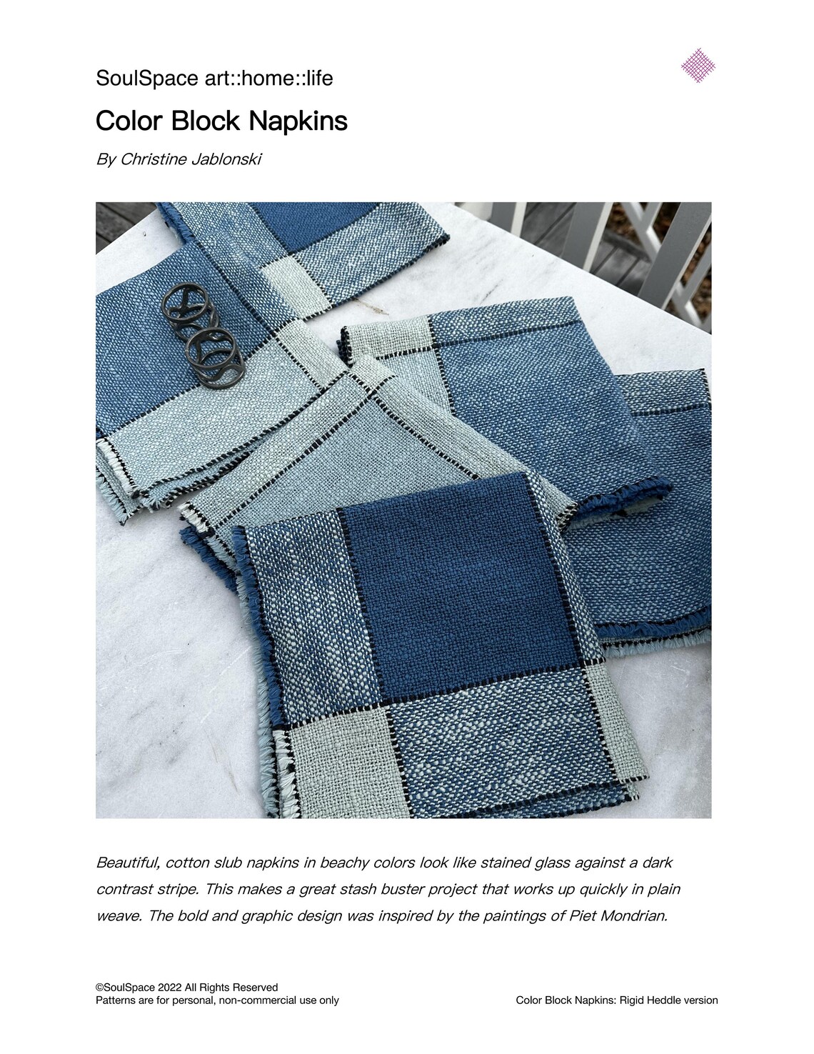 Rigid Heddle Pattern PDF: Color Block Napkins - Etsy