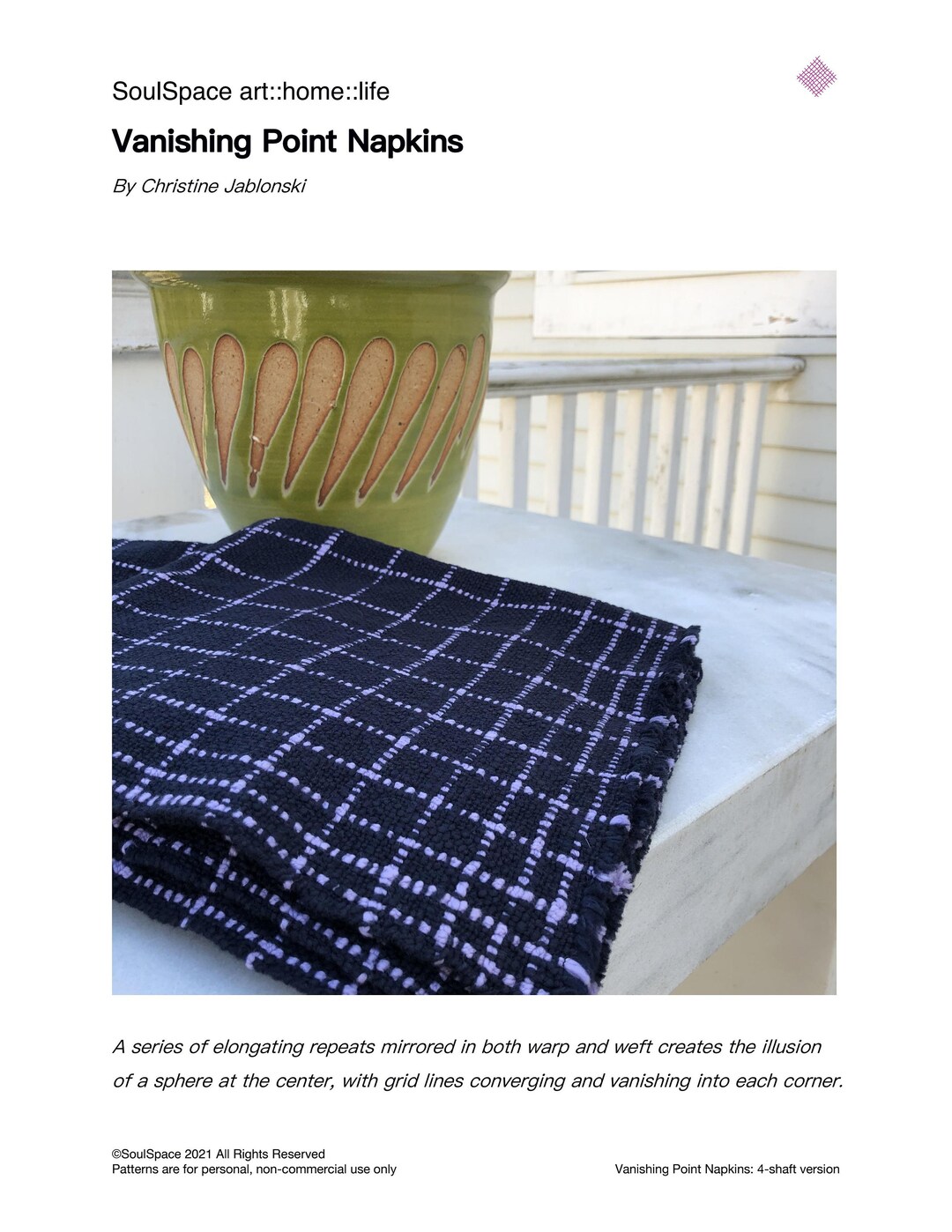4-shaft Pattern PDF: Vanishing Point Napkins - Etsy