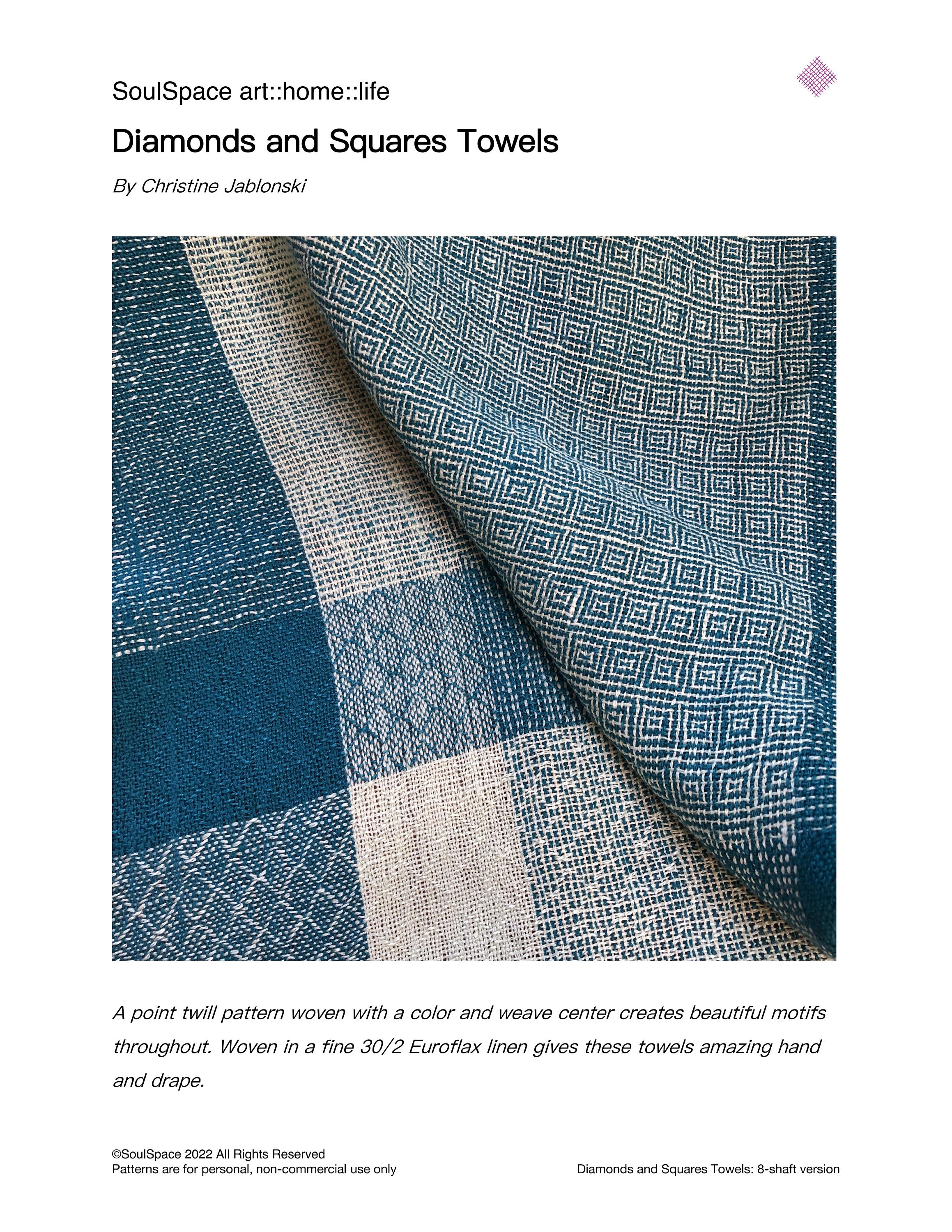 8-shaft Pattern PDF: Diamonds and Squares Towels - Etsy