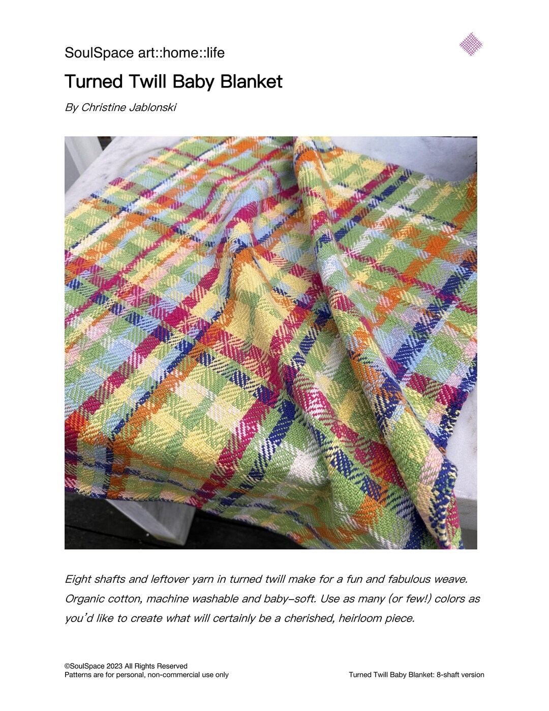 8-shaft Pattern PDF: Turned Twill Baby Blanket - Etsy