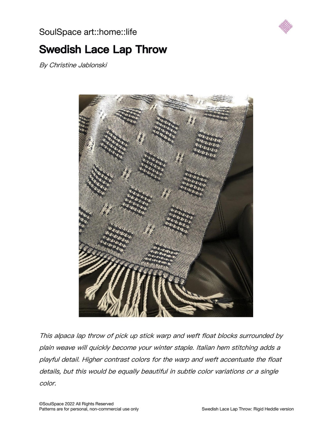Rigid Heddle Pattern PDF: Swedish Lace Lap Throw - Etsy