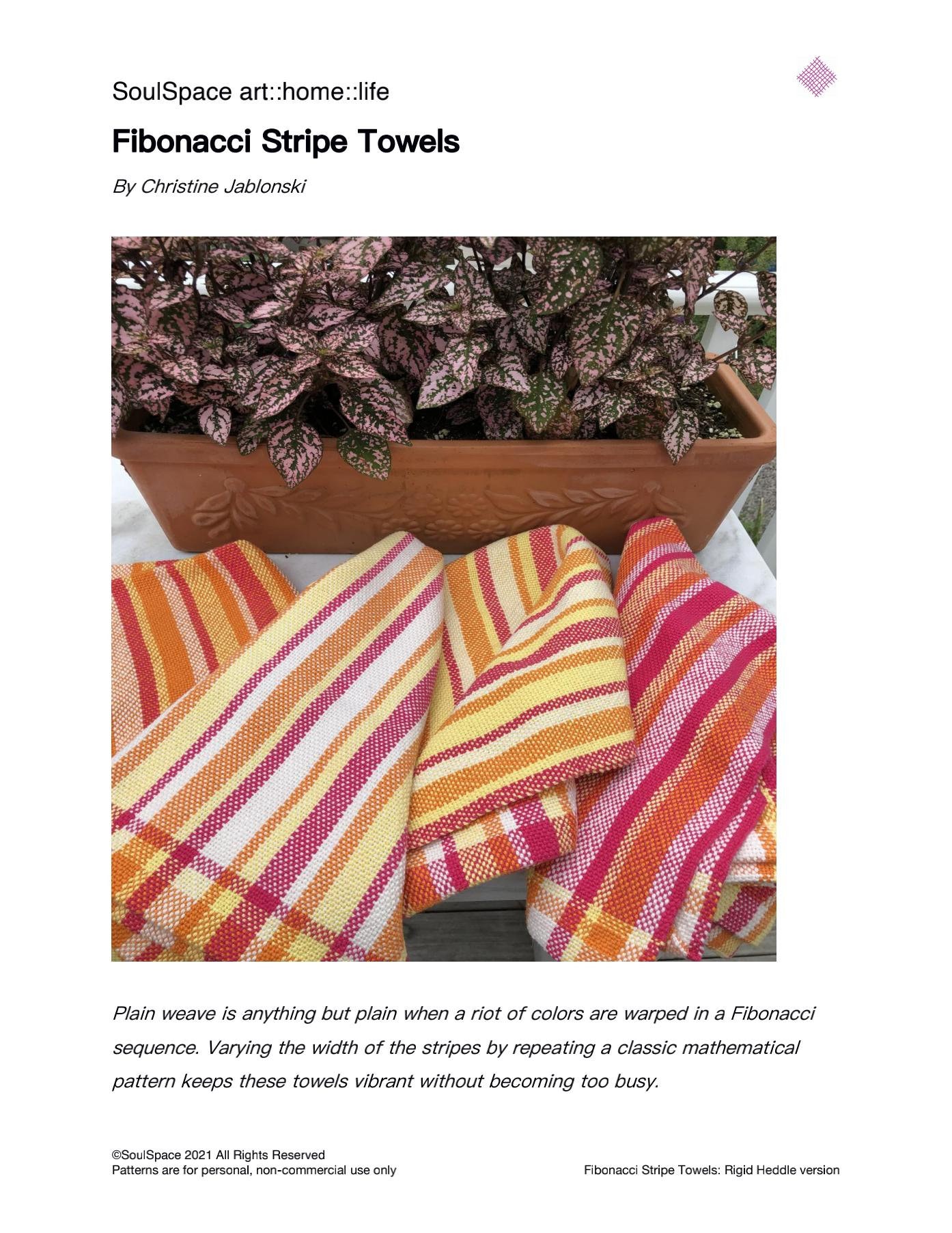 Rigid Heddle Pattern PDF: Fibonacci Stripe Towels - Etsy