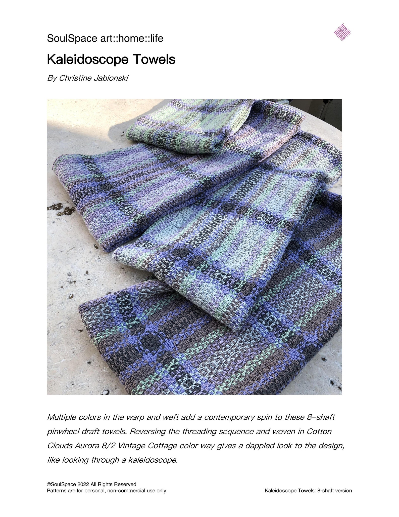 8-shaft Pattern PDF: Kaleidoscope Towels - Etsy